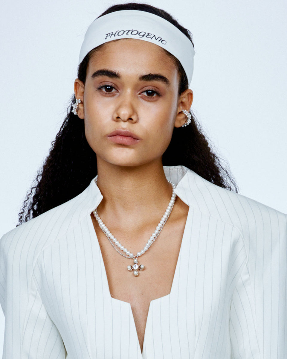 Copper 2 Layered Pearl Necklace White Gold Plated Women Necklace – OLUV Jewelry